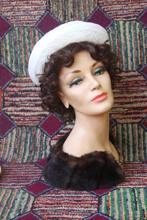 Vintage White Woven Hat by Edette Exclusive NY Paris … - Gem