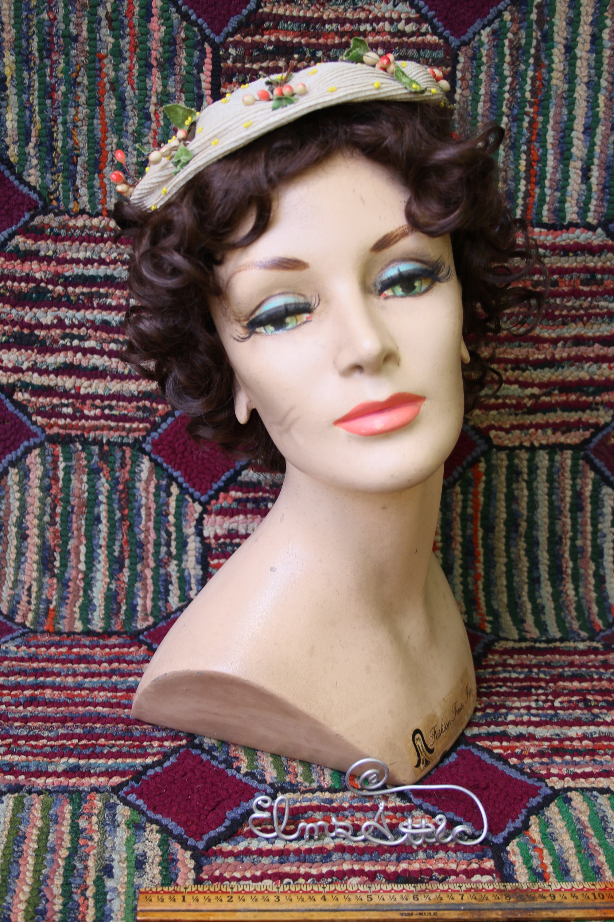 Vintage White Straw Clamp Cap With Berries and Beads - Etsy