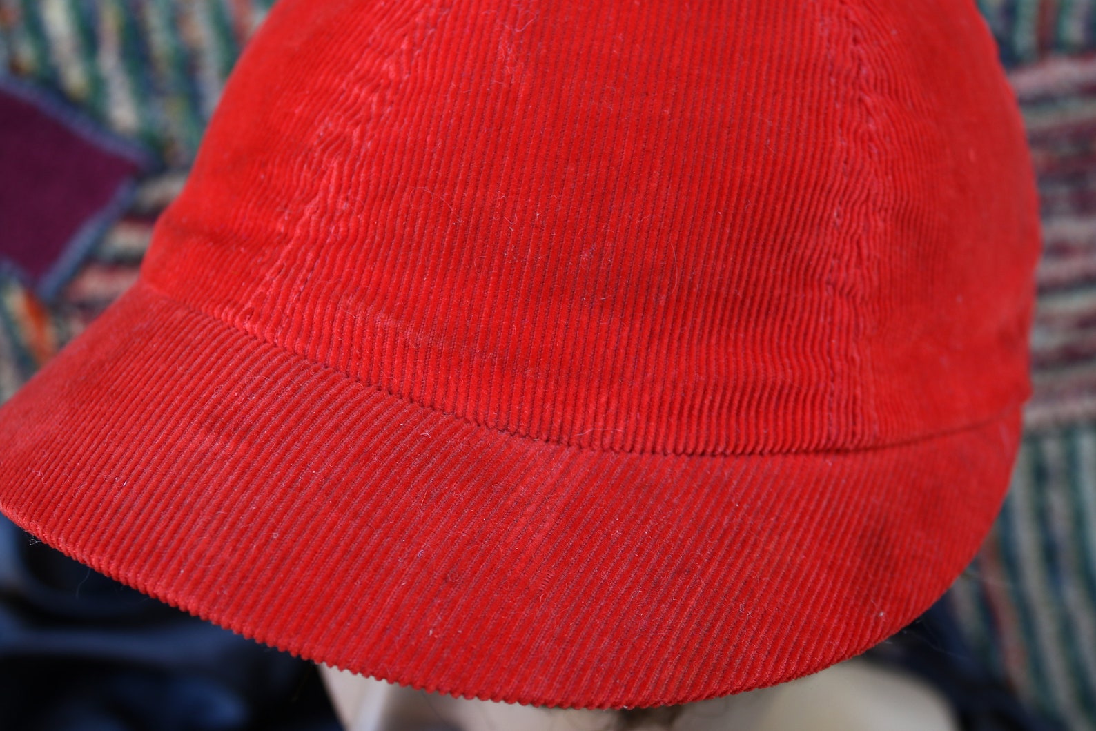 Vintage Red Corduroy Hat - Etsy