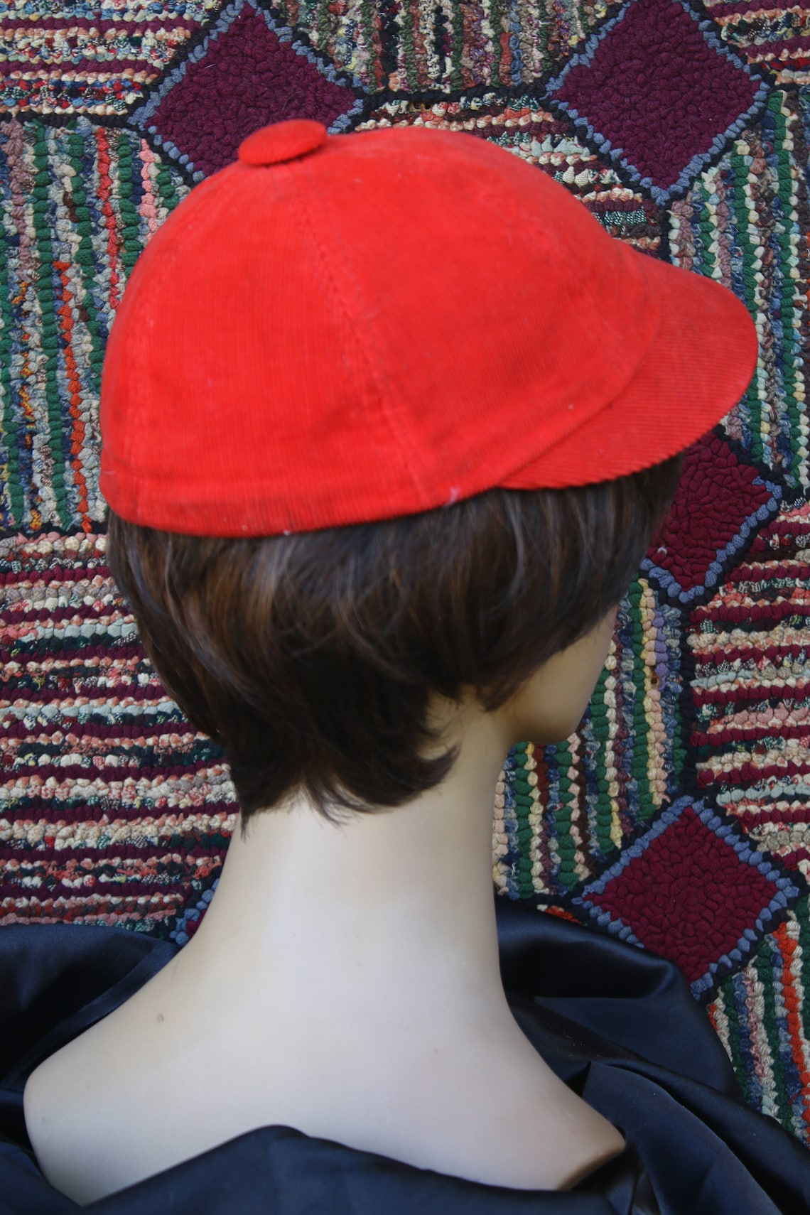 Vintage Red Corduroy Hat - Etsy