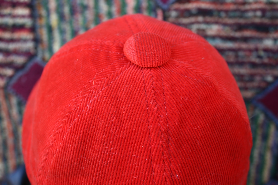 Vintage Red Corduroy Hat - Etsy