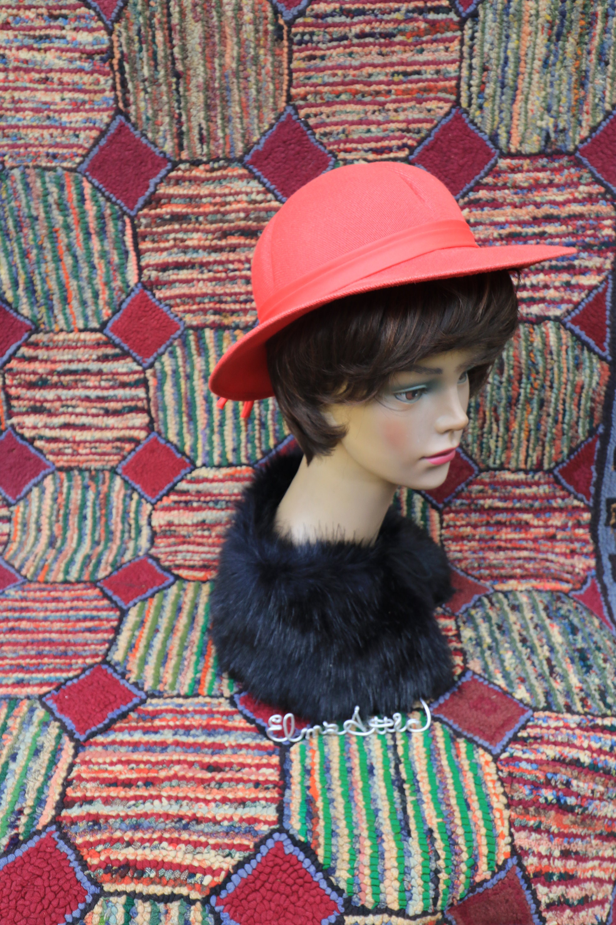 Vintage Red Cloth Pith Helmet Hat - Etsy