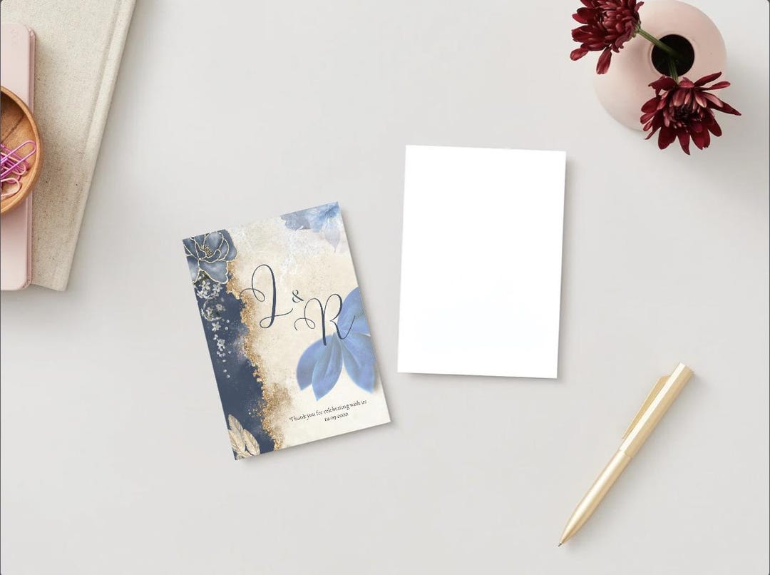 Royal Blue Thank You for Attending Slip Card - Etsy