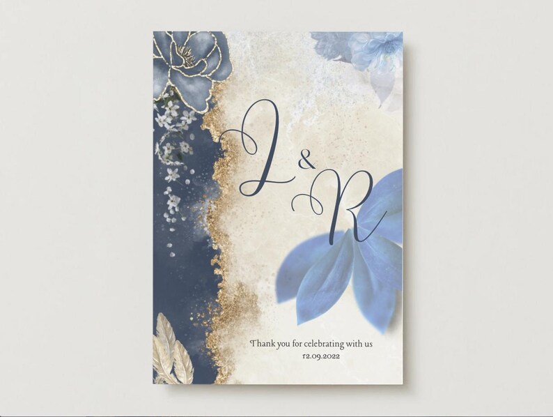 Royal Blue Thank You for Attending Slip Card - Etsy