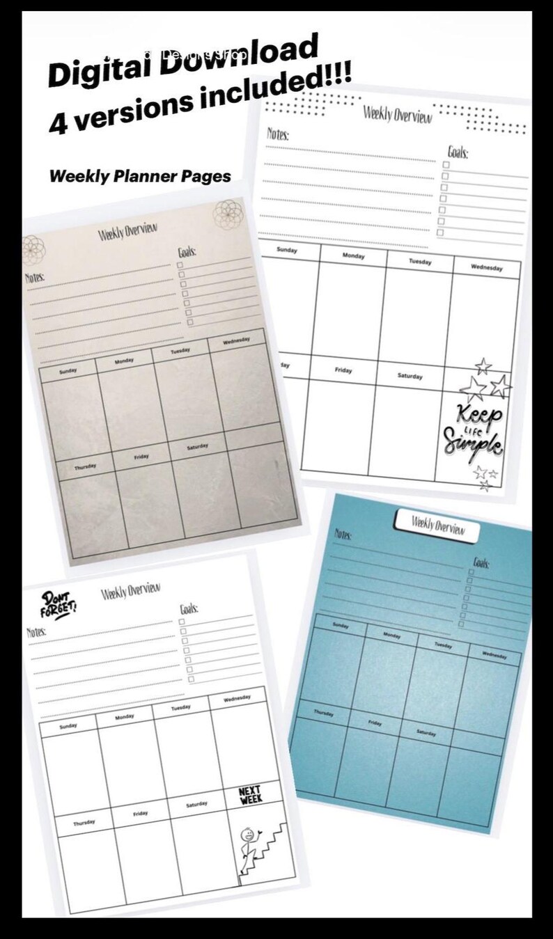 Weekly Planner Printable A4 | Simple Planner Insert | Digital Download ...