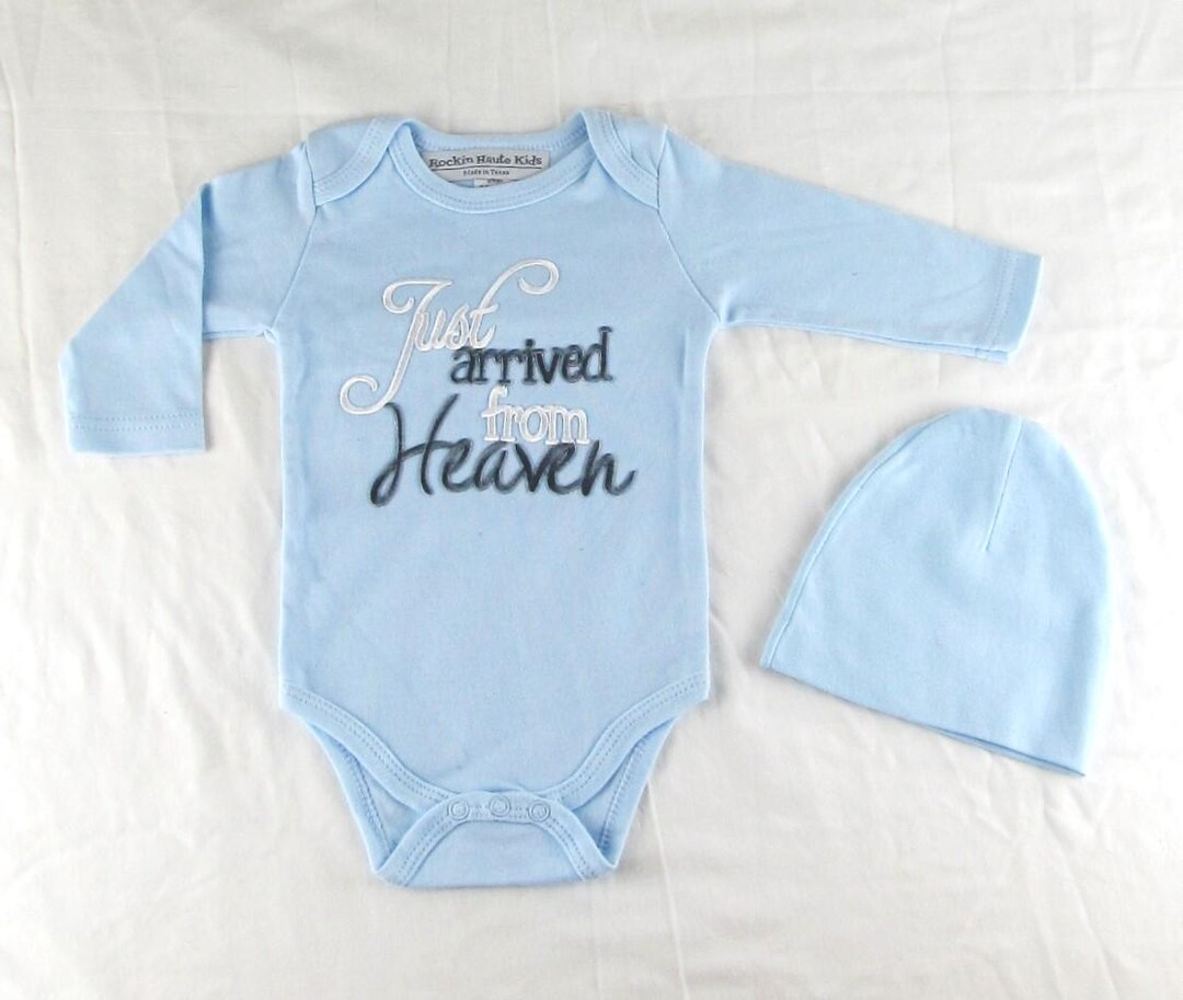 Baby Boy Clothes, Newborn Baby Boy Outfit: "just Arrived From Heaven ...