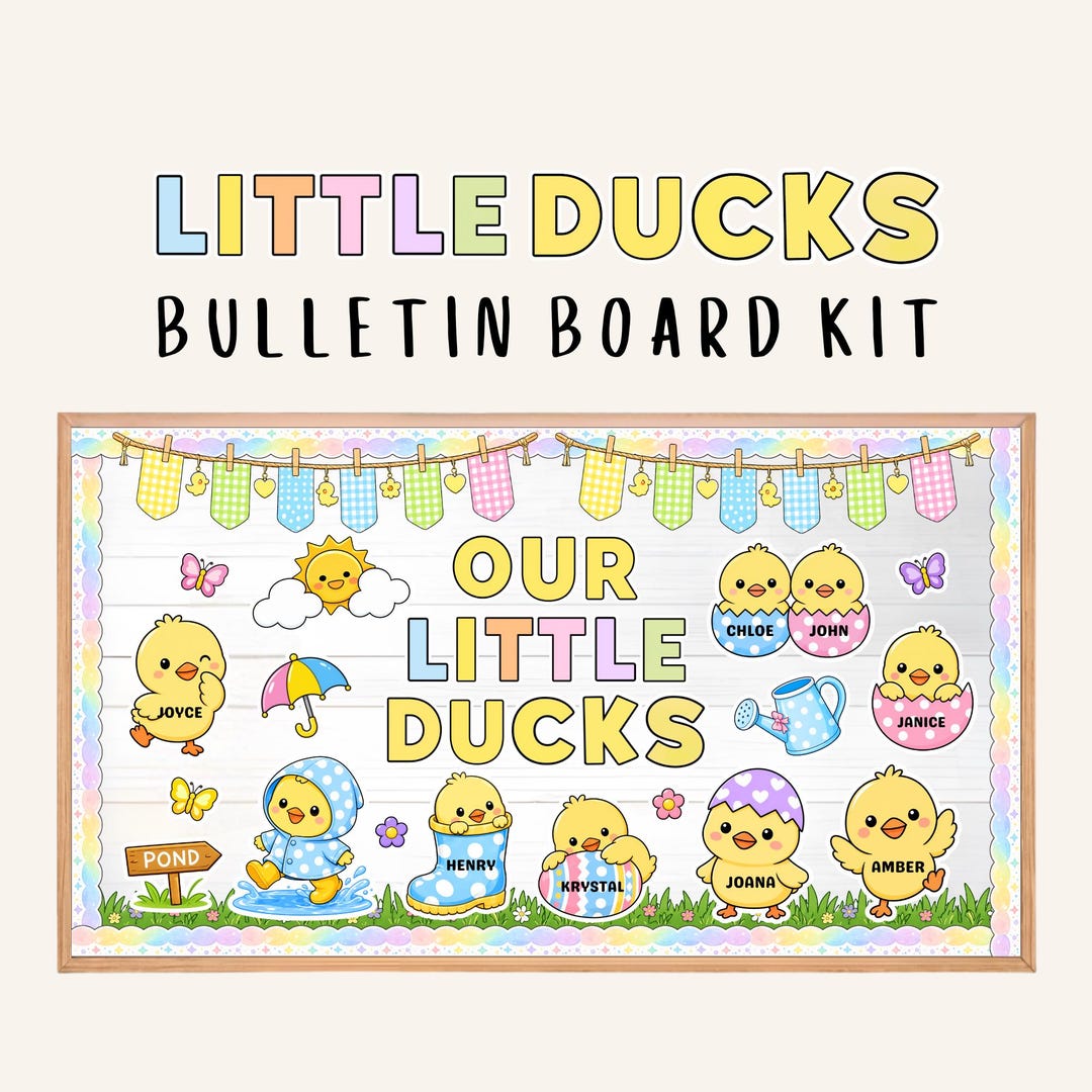 Little Ducks Bulletin Board Kit, Pastel Duck Theme, Printable, Editable ...