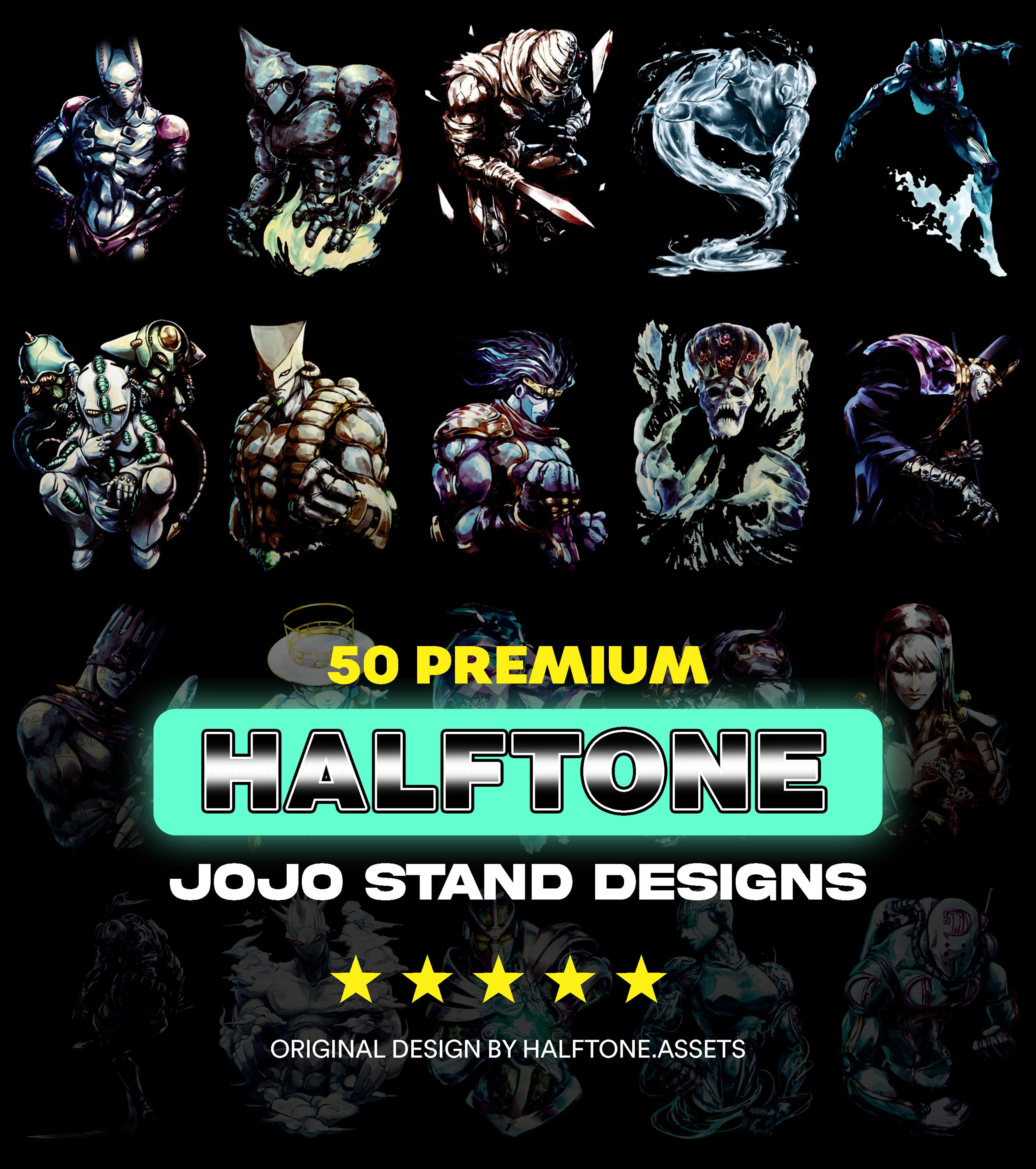 50 Halftone Stand Style Designs | PNG Dark Anime Inspired Artwork for ...