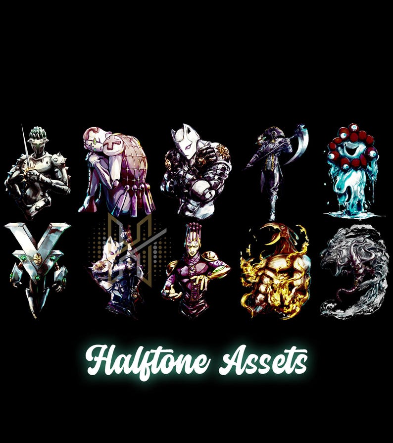 50 Halftone Stand Style Designs | PNG Dark Anime Inspired Artwork for ...