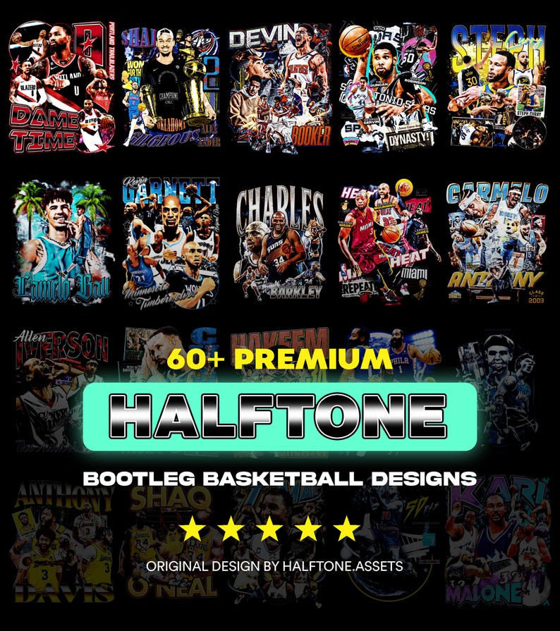 60+ Halftone Basketball Designs PNG | Bold Sports Artwork for Black ...