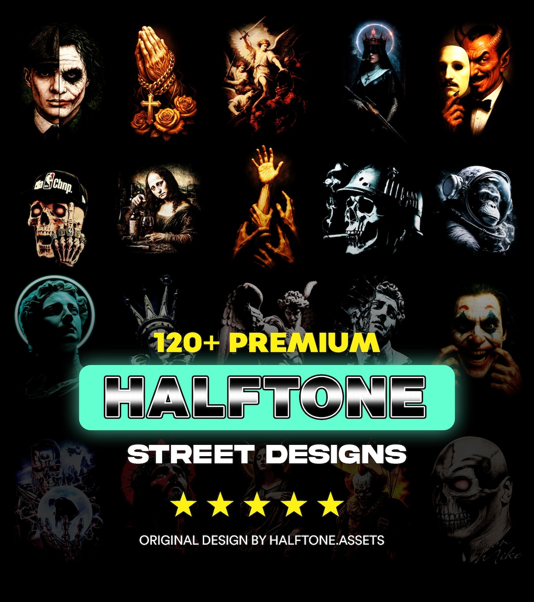 120+ Premium Halftone Street Designs Bundle – High-resolution PNG for ...