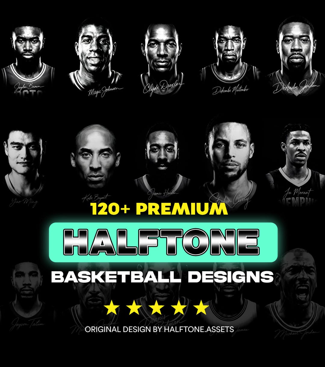 120+ Halftone Basketball Designs | High-resolution PNG Graphic Bundle ...