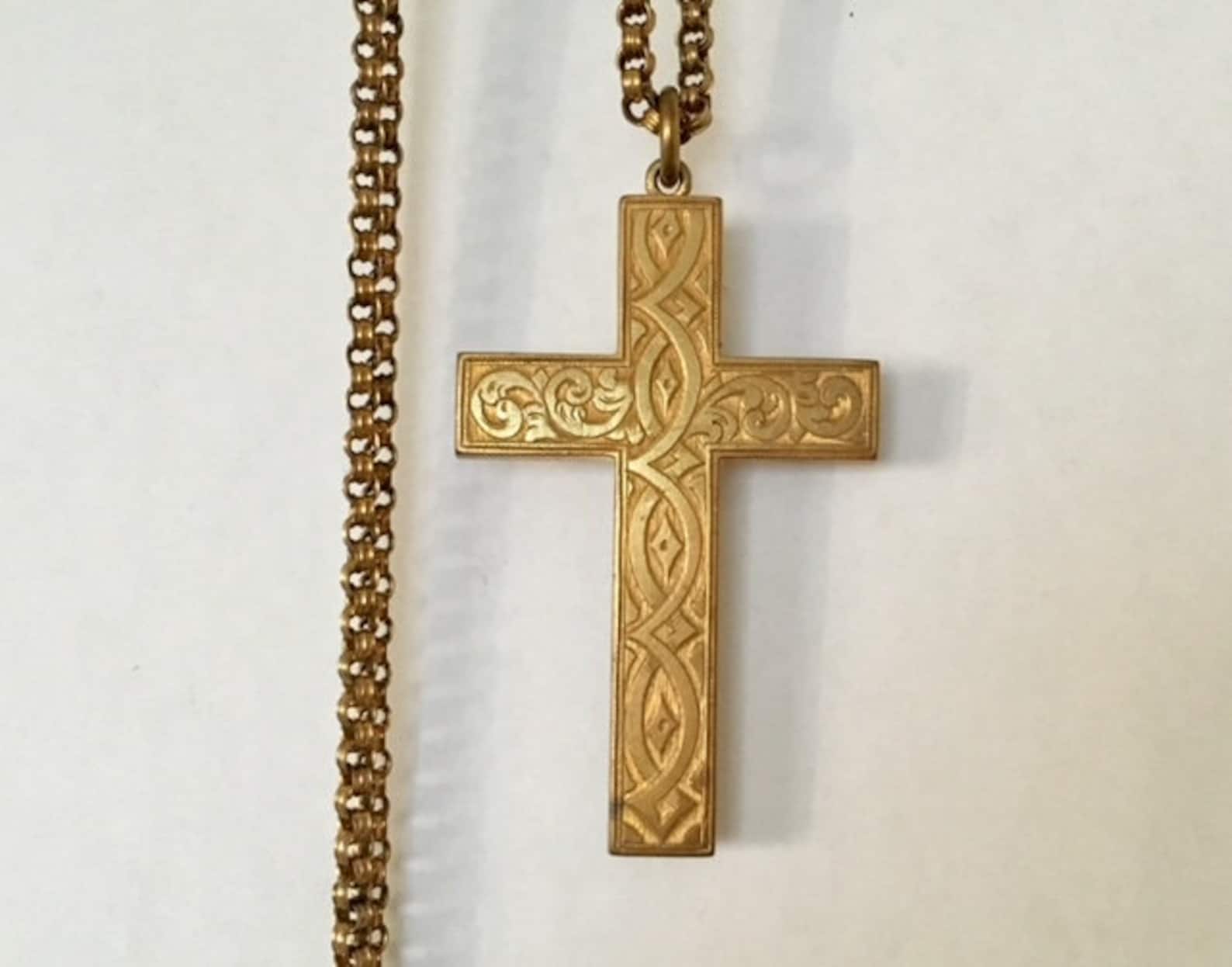 RARE Bishop's Cross Gilded Wonderful Goldsmith's Work From Italy ...