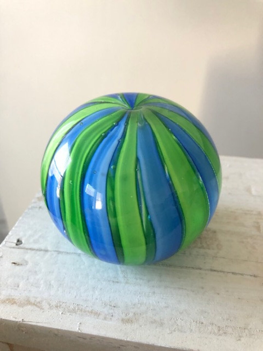 Vintage Glass Paper Weight With Letters ,handmade Artist Production ...