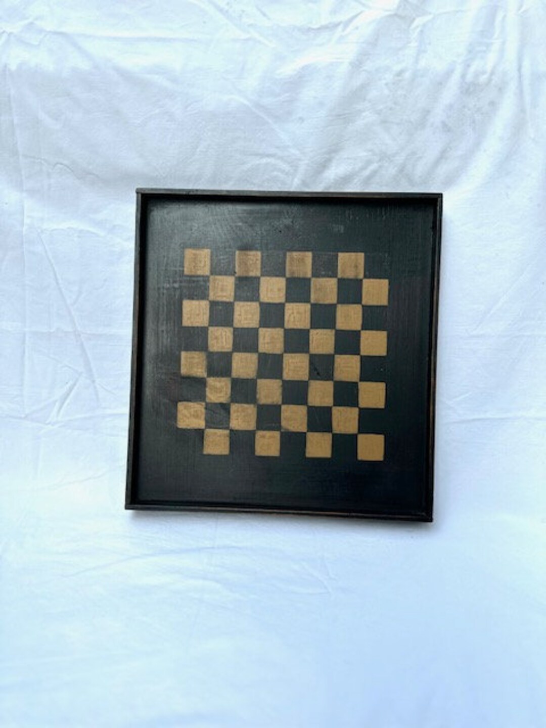 Vintage Primitive Hand Painted Wood Checkerboard Game Board and Wall ...