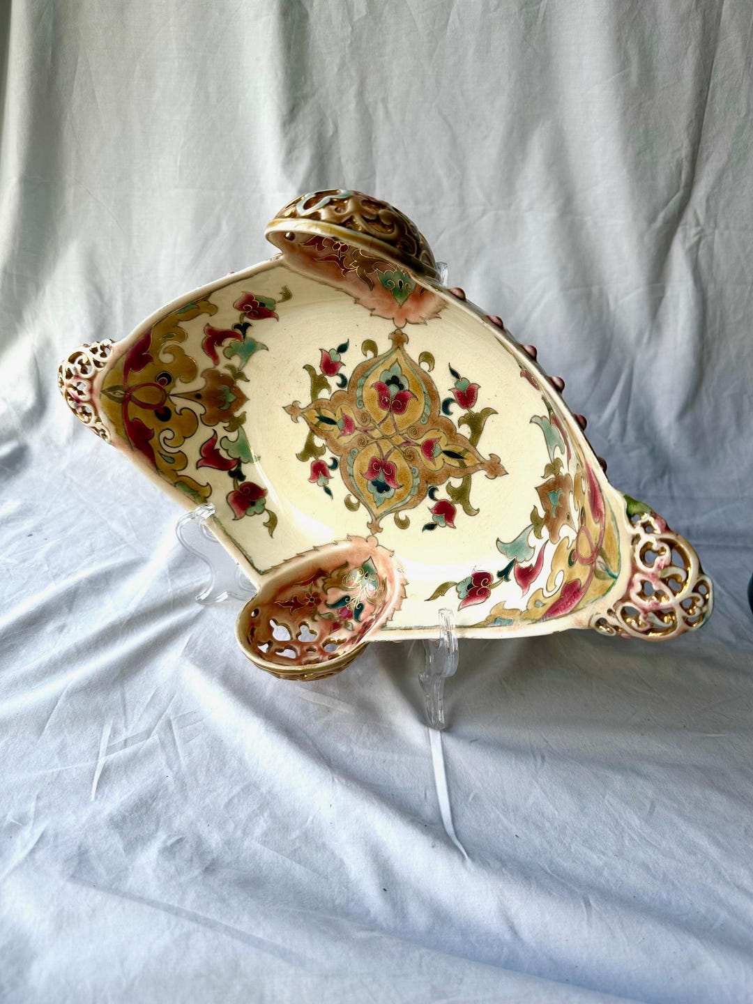 Antique Zsolnay Ceramic Fruit Plate,service From Pecs Hungary 1881 Rare ...