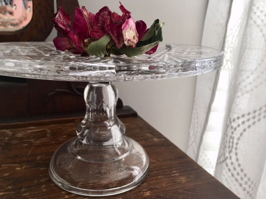 Vintage Cake Stand,soft Depression Glass - Etsy