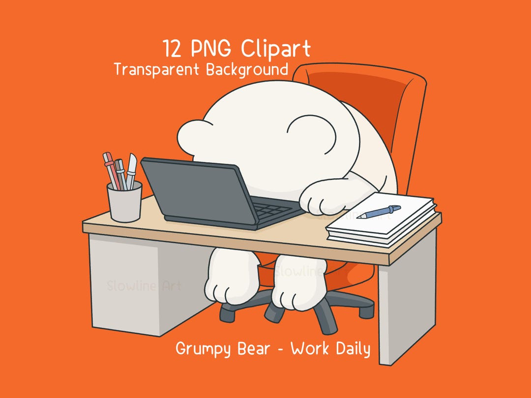 Grumpy Bear Office PNG Clipart – 12 Kawaii Files, Transparent ...