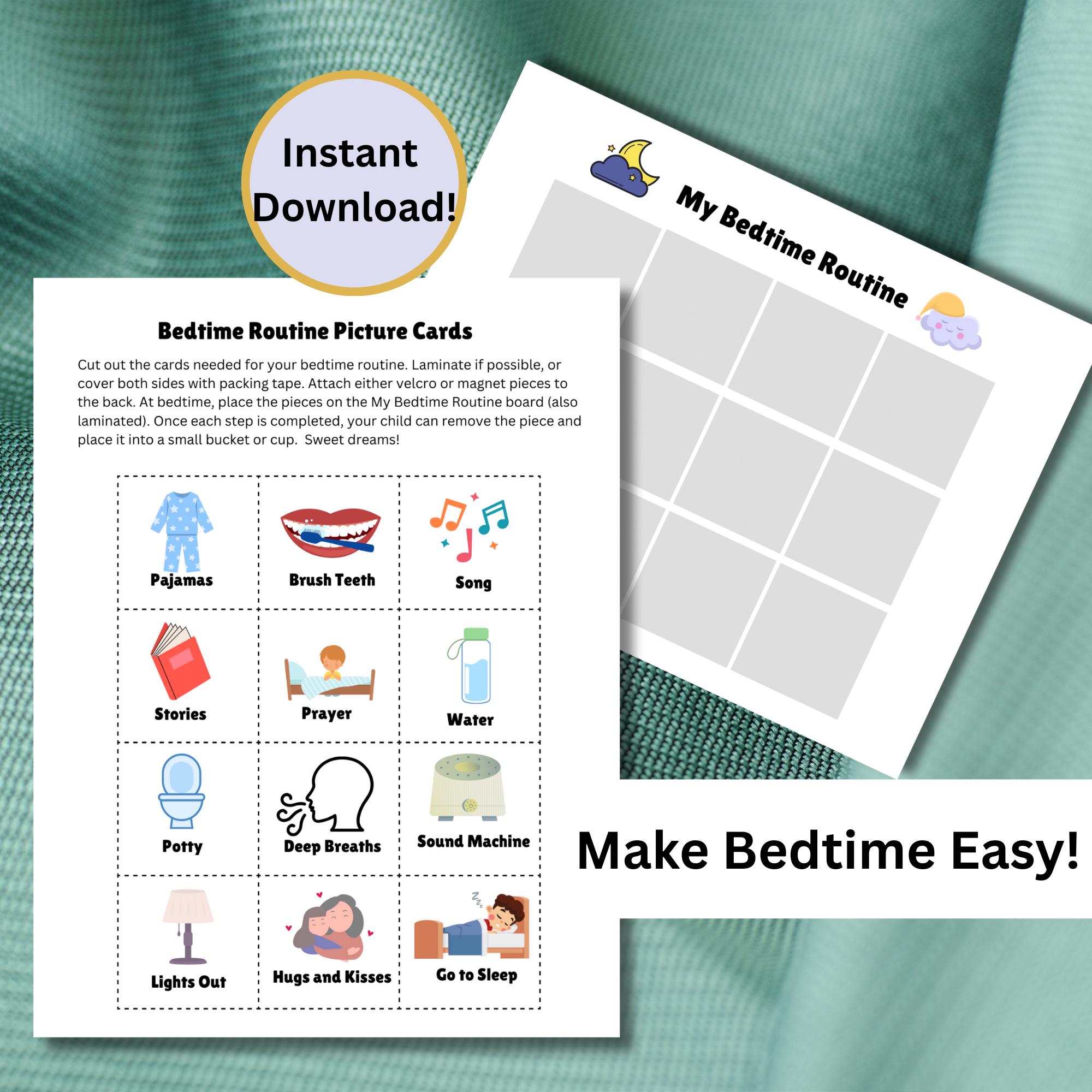Bedtime Routine Picture Cards - Etsy