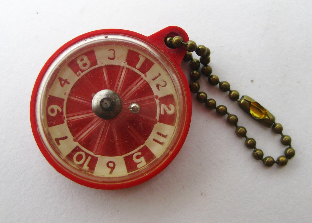 Vintage 60s Arrow Food Grocery Store Roulette Wheel Novelty Key Chain ...