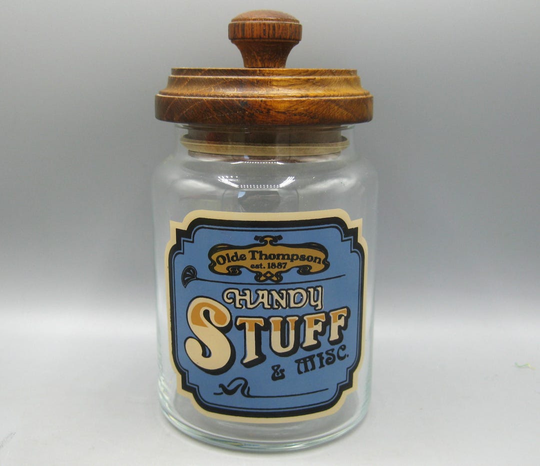 Vintage 80s Olde Thompson Handy Stuff Novelty Glass Kitchen Counter ...