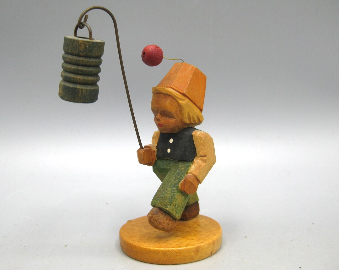 Vintage Erzgebirge Schumann Wagner German Carved Lantern Boy Figurine ...