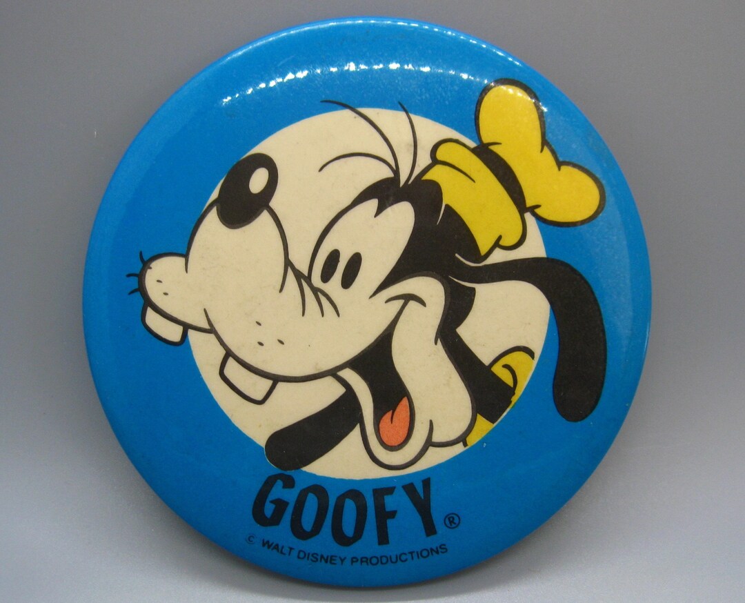 Vintage Goofy Walt Disney Productions WDP Blue Souvenir Button Pinback ...