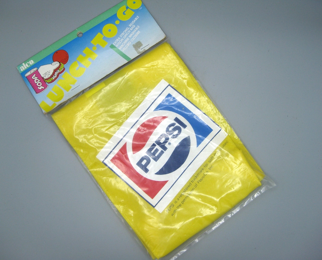 Vintage 80s Yellow PEPSI Nylon Lunch Bag Deadstock - Etsy