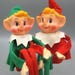 2 Vintage Poseable Felt Plastic Christmas Elf Elves Pixie Dolls ...