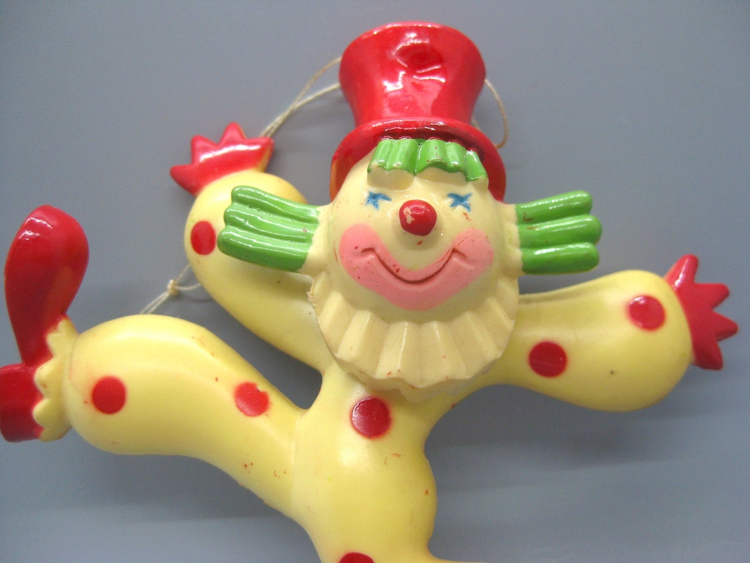 Vintage 70s Hard Plastic Circus Clown Christmas Tree Ornament - Etsy