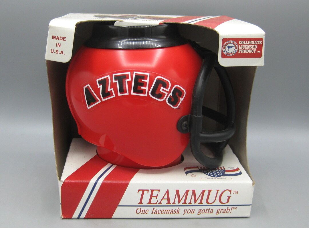 Vintage 1992 San Diego State Aztecs Red Plastic Football Helmet Face ...