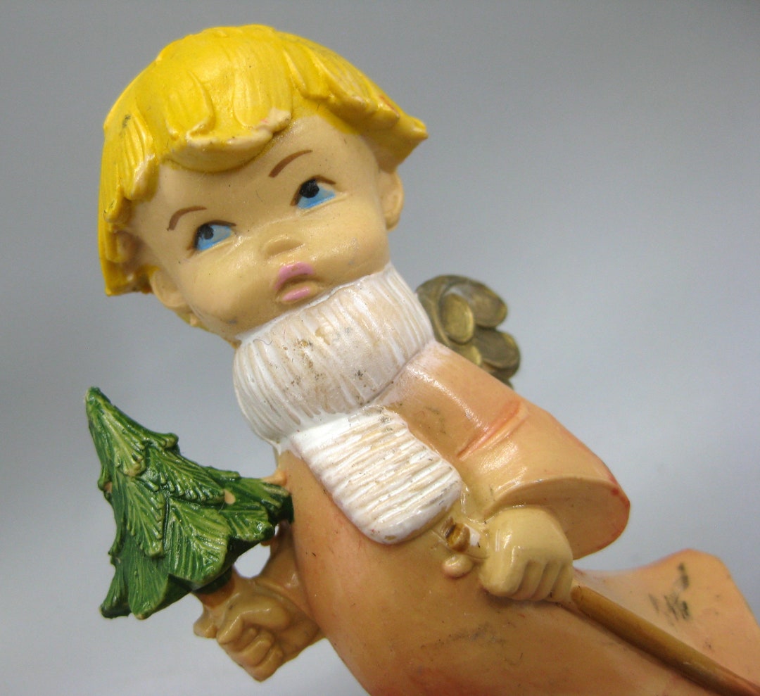 Vintage Fontanini Style Italy Nativity Angel on Skis Italian Christmas ...