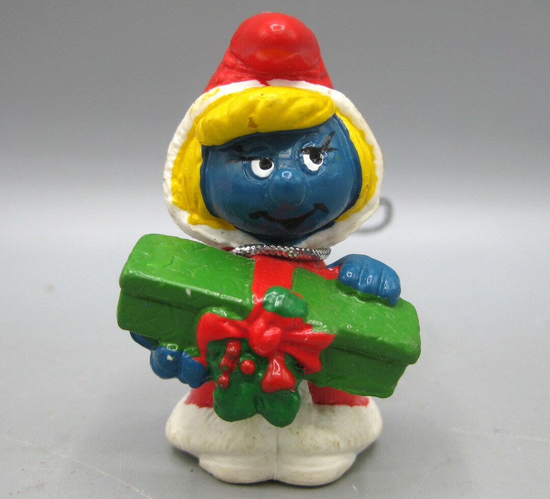 Vintage 1981 Peyo Smurfs Smurfette Red Plastic 80s Christmas Tree ...