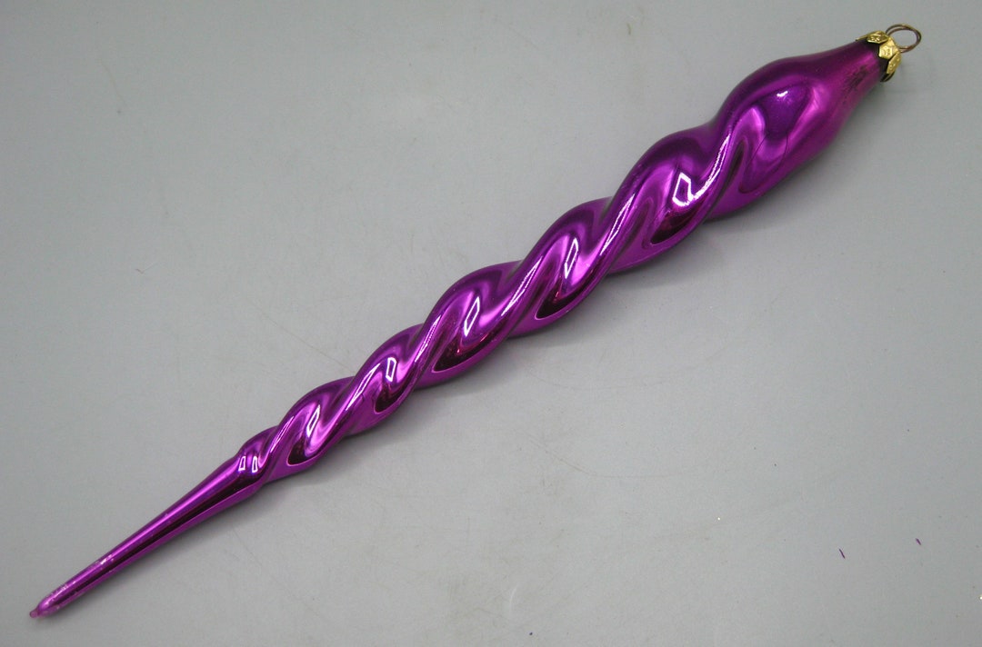 Christopher Radko Icicle 12 Purple Glass Cicle Vintage Spiral Drop ...