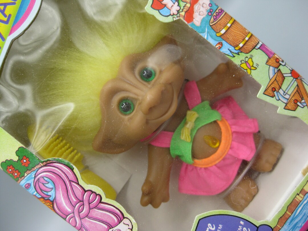 Vintage 1992 Treasure Trolls Wacky Doos Wishstone Doll in Box Yellow ...