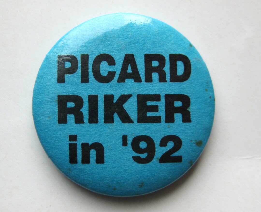 Vintage 90s Jean-luc Picard & Will Riker in '92 Blue Star Trek Next ...