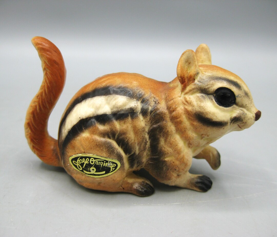 Vintage Josef Originals Chipmunk Squirrel Ceramic Figurine - Etsy