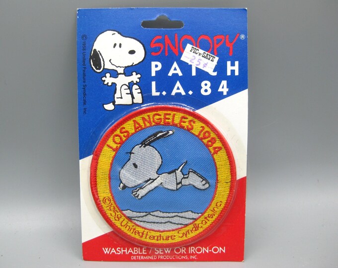 Vintage 1984 Peanuts Snoopy Olympics Embroidered Applique Patch ...