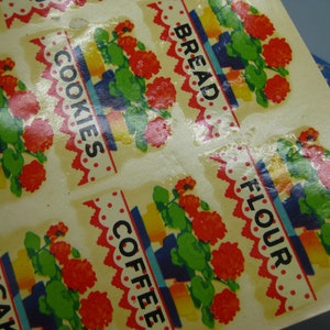 Vintage 40s Art Deco Meyercord Flour Sugar Kitchen Canister Water Decal ...