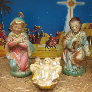 Vintage Sears Musical Light up Composition Christmas Nativity Figurine ...
