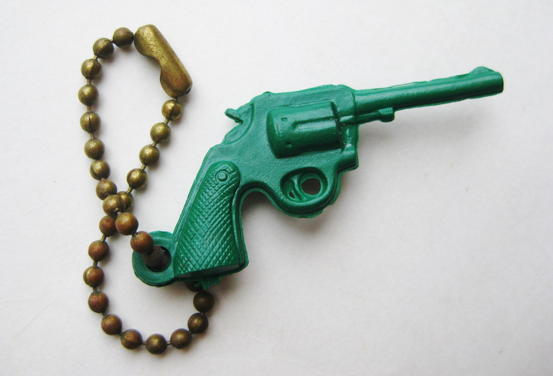 Vintage 60s Green Plastic Pistol 6 Shooter Toy Gun Keychain - Etsy