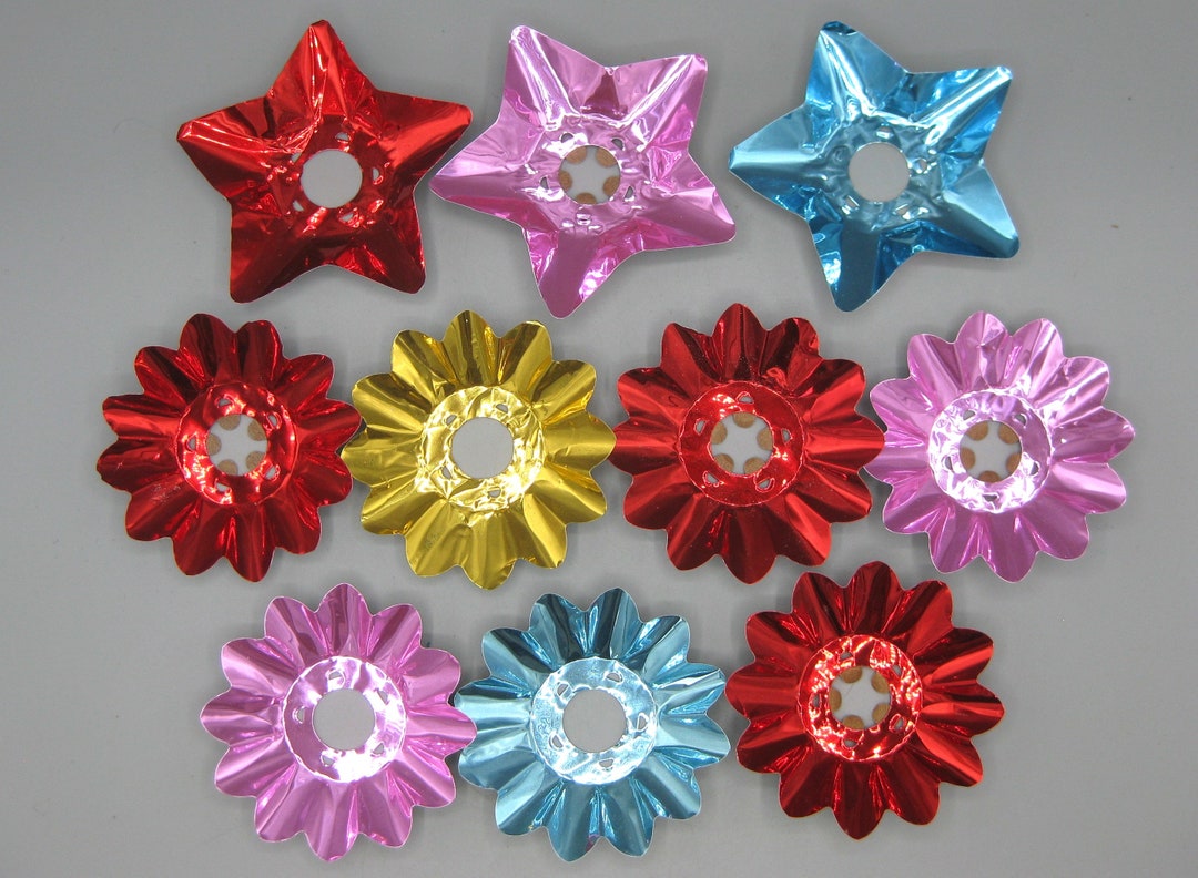 10 Vintage 50s Doubl Glo Foil Starburst Star Flower Christmas Tree ...