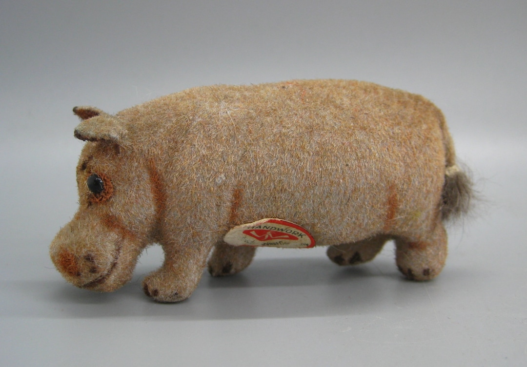Vintage Wagner Flocked West German Hippo Toy Figurine - Etsy