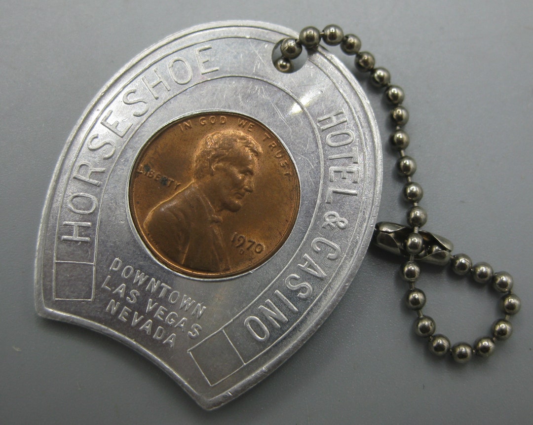 Vintage 70s Las Vegas Horseshoe Hotel & Casino Lucky Penny Good Luck ...