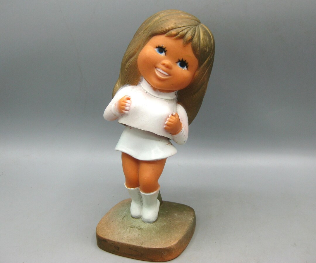 Vintage 60s Mod Plastic Cheerleader Go Go Dancer Bobble Head Bobblehead ...