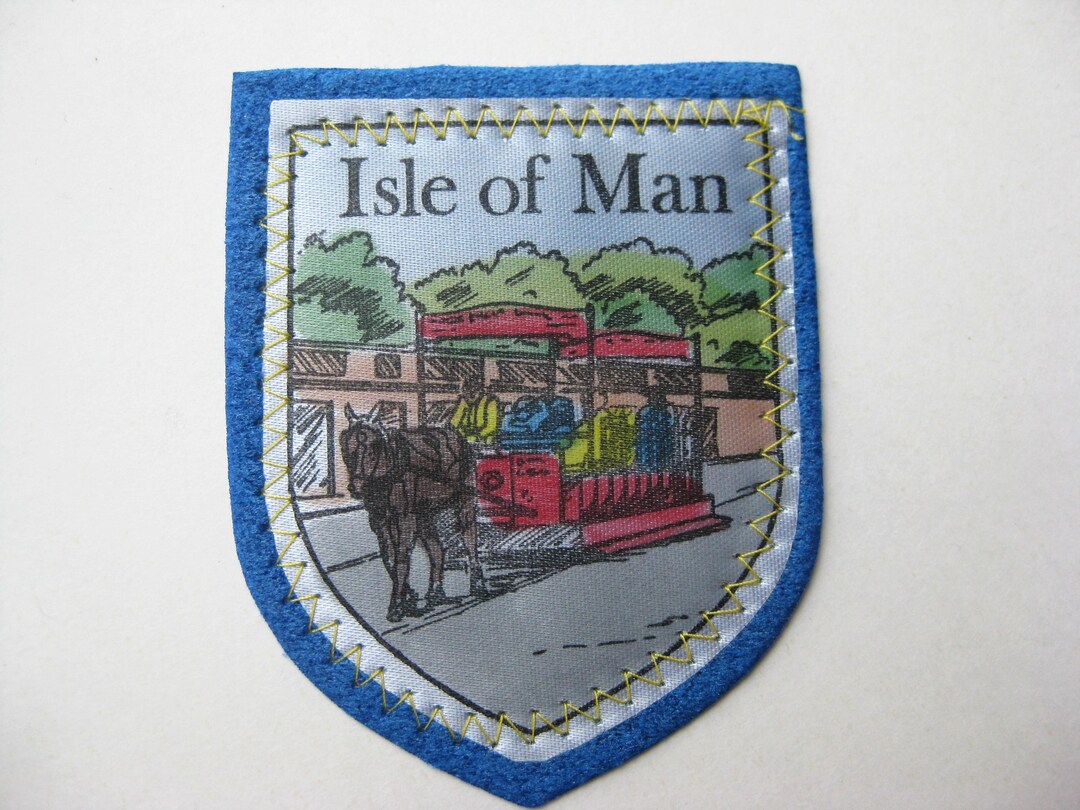 Vintage Isle of Man Embroidered Felt Woven Souvenir Badge Jacket Patch ...