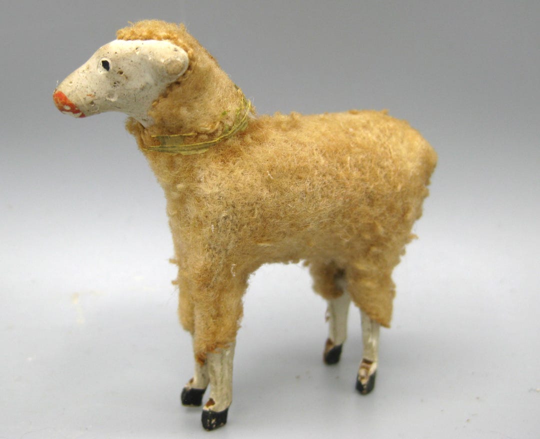 Vintage Putz Stick Leg Christmas Nativity Sheep Animal Miniature ...
