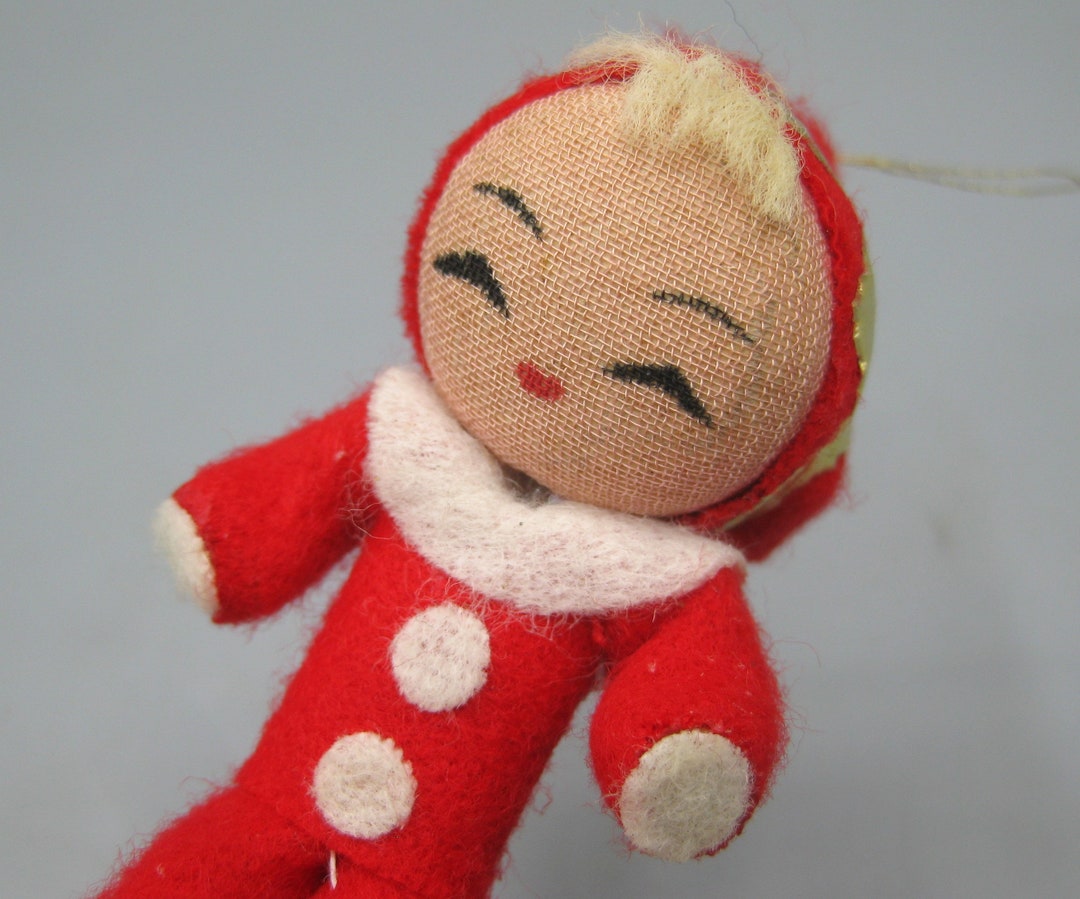 Vintage Red Felt Posable Elf Doll Christmas Tree Ornament Decoration - Etsy