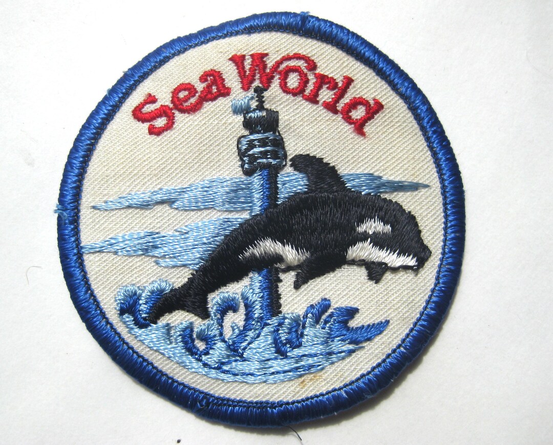 Vintage Sea World Shamu San Diego Embroidered Souvenir Jacket Hat Patch ...