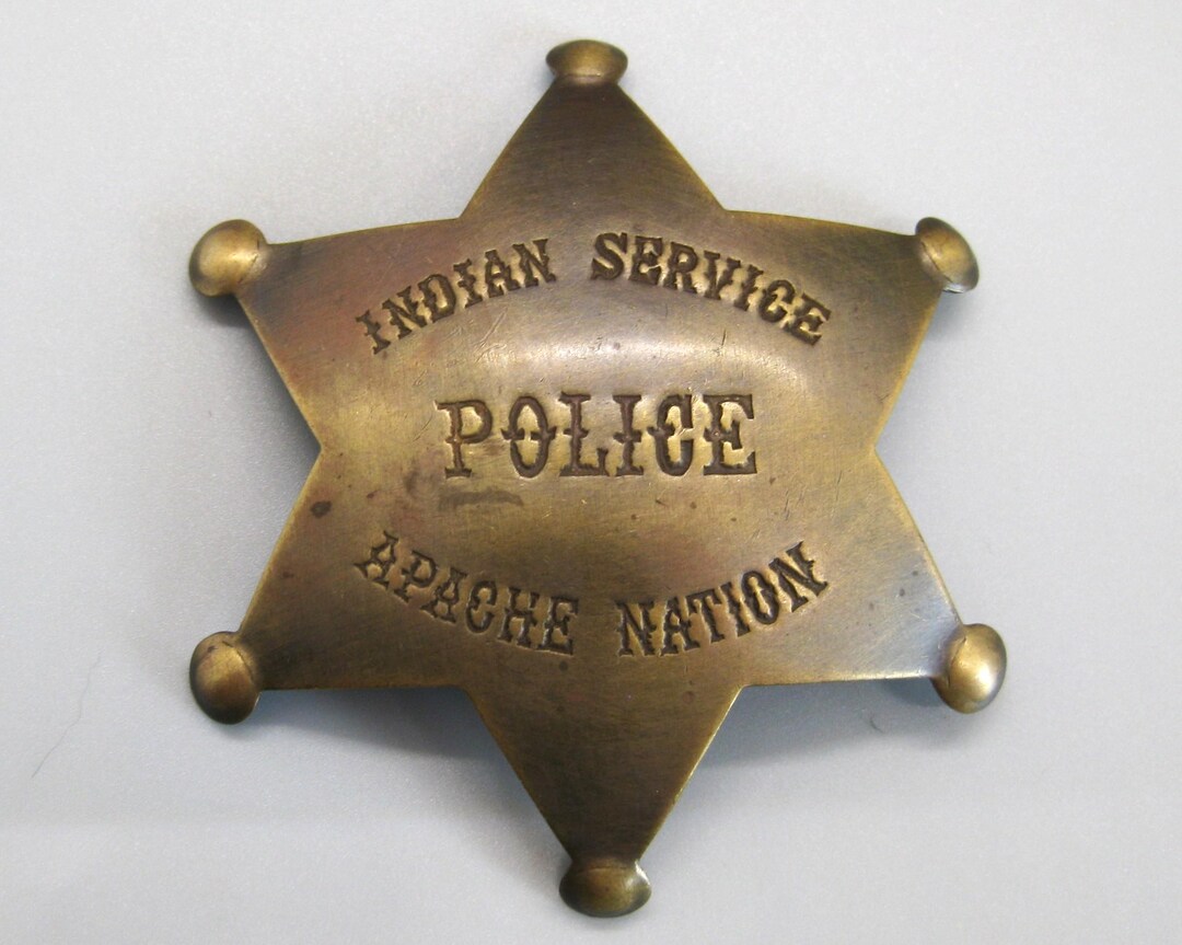 Vintage Indian Service Police Apache Nation Novelty Souvenir Brass Pin ...